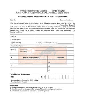 Fillable Online Annexure 21 Transmission Along With Demat Form - NSDL ...