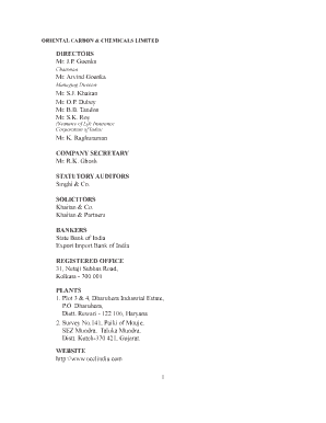 Fillable Online DIRECTORS Mr. J.P. Goenka Mr. Arvind Goenka Mr. S.J ...