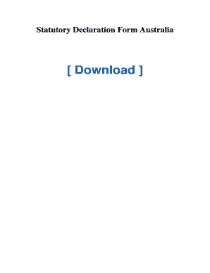 Fillable Online Statutory Declaration Form Australia. Statutory ...