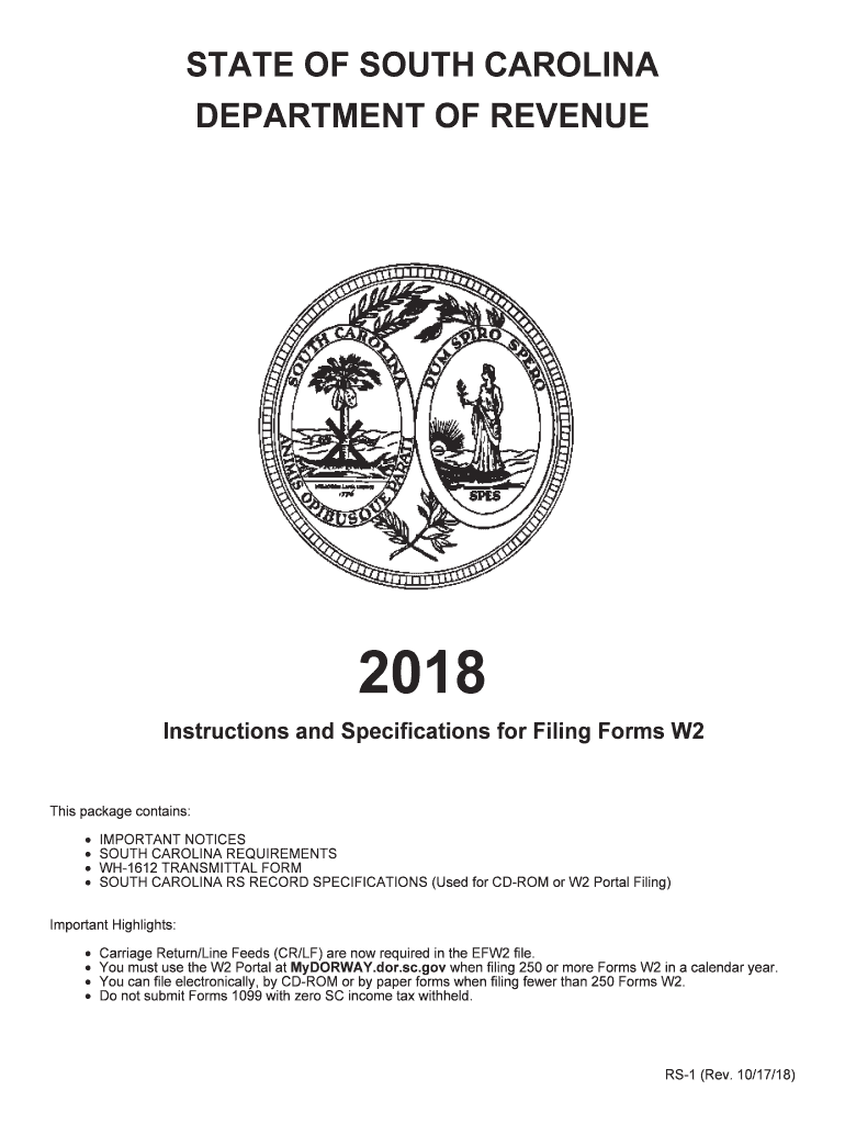 South carolina department of revenue fillable forms 2018-2019: Fill out ...