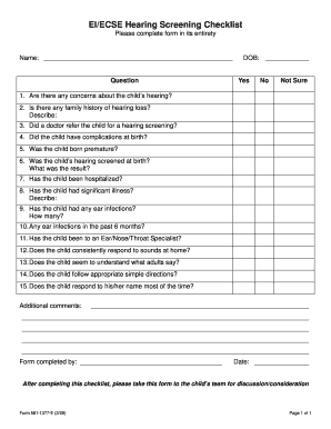 Fillable Online 581-1377-E Hearing Screening Checklist.rtf Fax Email ...