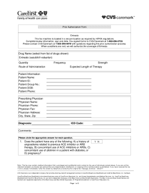 Fillable Online Prior Authorization Request - Entresto. Prior ...