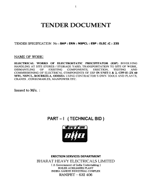 Fillable Online tender document - Documents Free Download PDF Fax Email ...