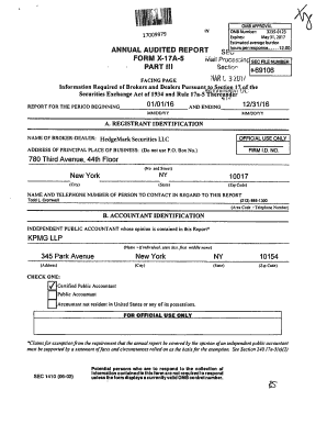 Fillable Online FORM X-17A-5 PART III Section s-69106 MAR L 3 LUl ...