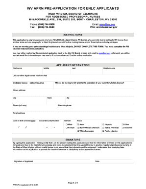 Fillable Online RN Application - eNLC APRN.docx Fax Email Print - pdfFiller