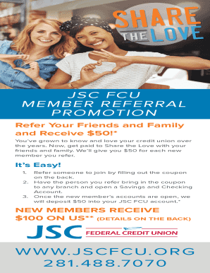 Fillable Online referral forms - JSC FCU Fax Email Print - pdfFiller