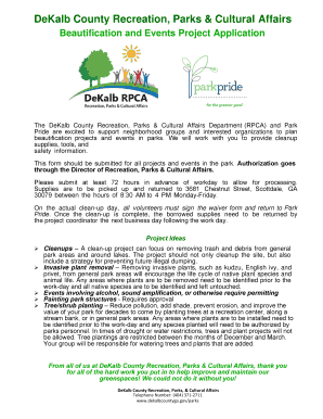 Fillable Online DeKalb County Recreation, Parks & Cultural Affairs Fax ...