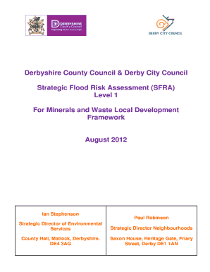 Fillable Online Strategic Flood Risk Assessment Level 1 August 2012 ...