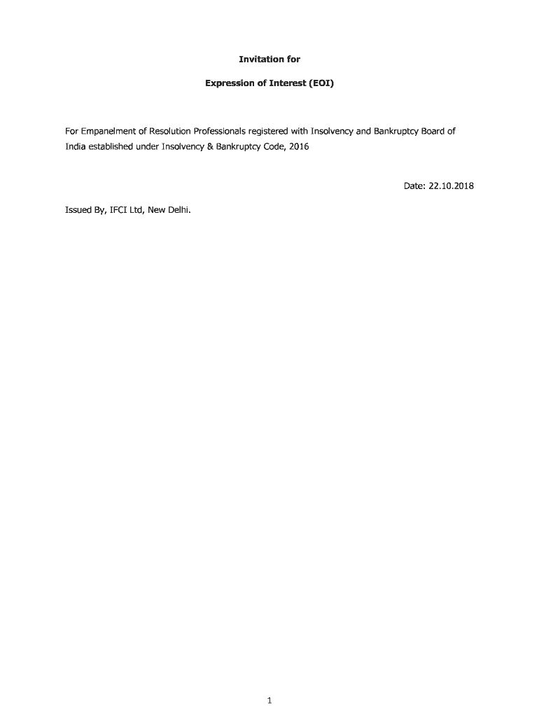 Fillable Online Invitation for Expression of Interest (EOI) For ...