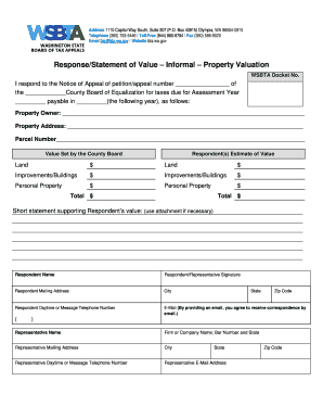 Fillable Online Response/Statement of Value - Douglas County ...
