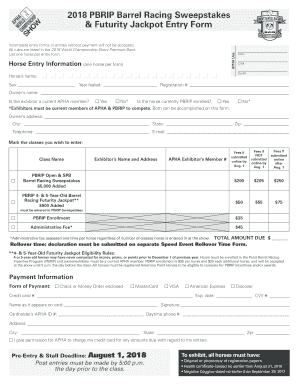 Fillable Online & Futurity Jackpot Entry Form Fax Email Print - pdfFiller