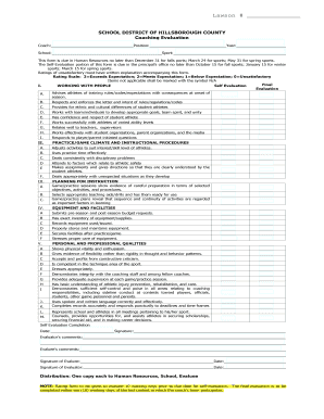 Fillable Online coach evaluation forms.doc Fax Email Print - pdfFiller