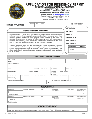 Fillable Online MSGME Application for Residency Permit - MC0437-98 ...