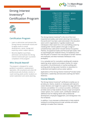 Fillable Online Strong Interest Inventory Certification The Myers ...