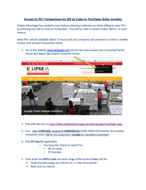 Fillable Online Access to PO Transactions by Bill to Code or Purchase ...