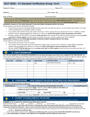 Fillable Online webmedia jcu 2017-2018 V1 Standard Verification Group Form Fax Email Print ...