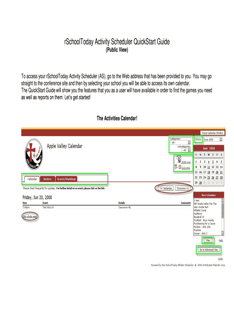 Fillable Online Activity Scheduler User Guide - Storm Lake Community ...