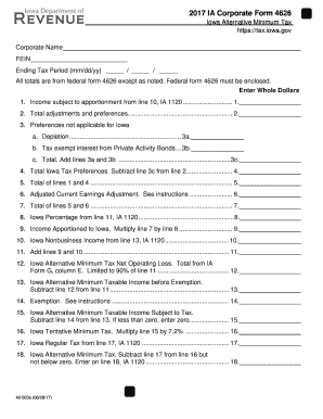 Fillable Online 2017 IA Corporate Form 4626 Fax Email Print - pdfFiller