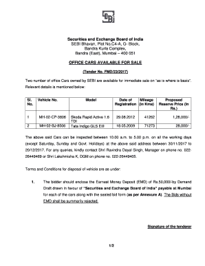 Fillable Online Securities and Exchange Board of India SEBI Bhavan ...
