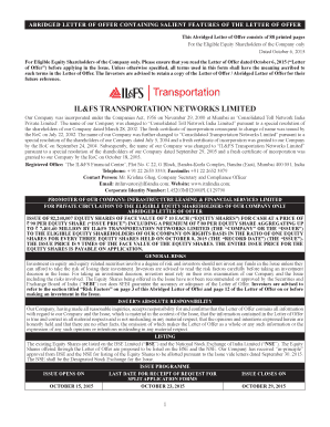 Fillable Online IL&FS TRANSPORTATION NETWORKS LIMITED Fax Email Print - pdfFiller