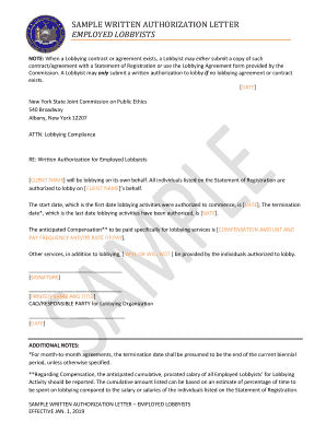 Fillable Online jcope ny sample written authorization letter employed ...