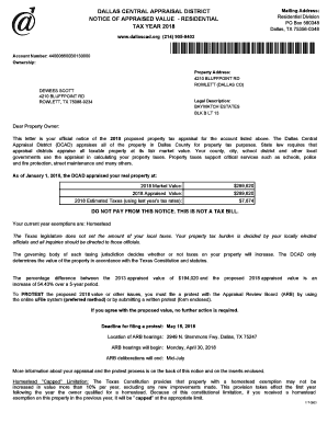 Fillable Online DCAD - About the Dallas Central Appraisal District Fax ...