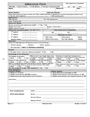 Fillable Online Adherence Form Fax Email Print - pdfFiller
