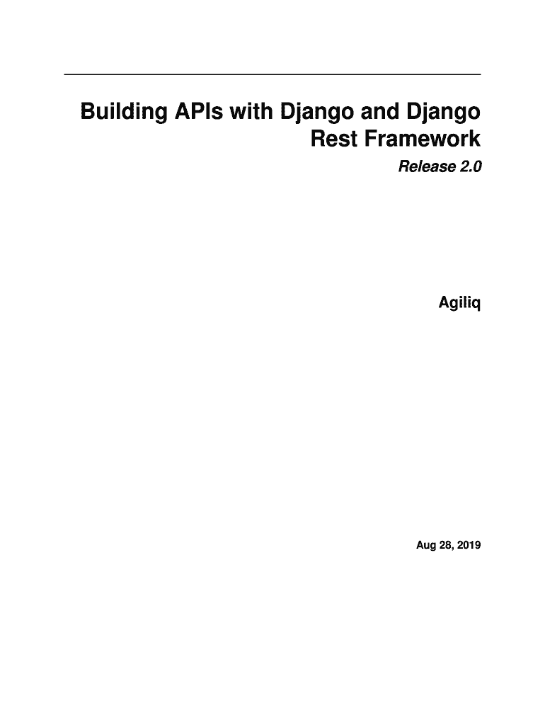Fillable Online Building APIs with Django and Django Rest Framework Fax Email Print - pdfFiller