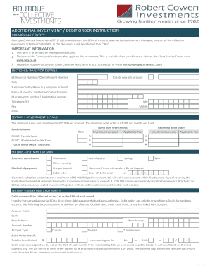 Fillable Online RCI BCI Unit Trust Additional Investment Form Fax Email ...