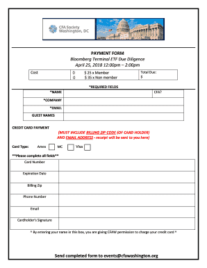 Fillable Online PAYMENT FORM - CFA Institute Fax Email Print - pdfFiller