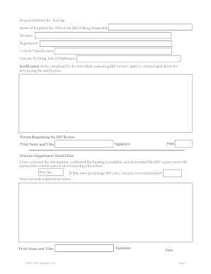 Fillable Online afd calpoly IRP Request Form - Cal Poly Fax Email Print - pdfFiller