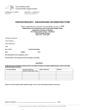 Fillable Online Pardon Request Form to DOCCS - cpra.cornell.edu Fax ...