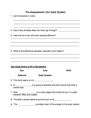 Solar System Assessment