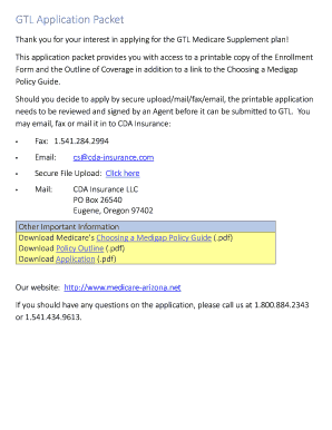Fillable Online GTL Application Packet Fax Email Print - pdfFiller