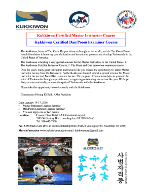 Kukkiwon Master Course 2022 - Fill Online, Printable, Fillable, Blank ...