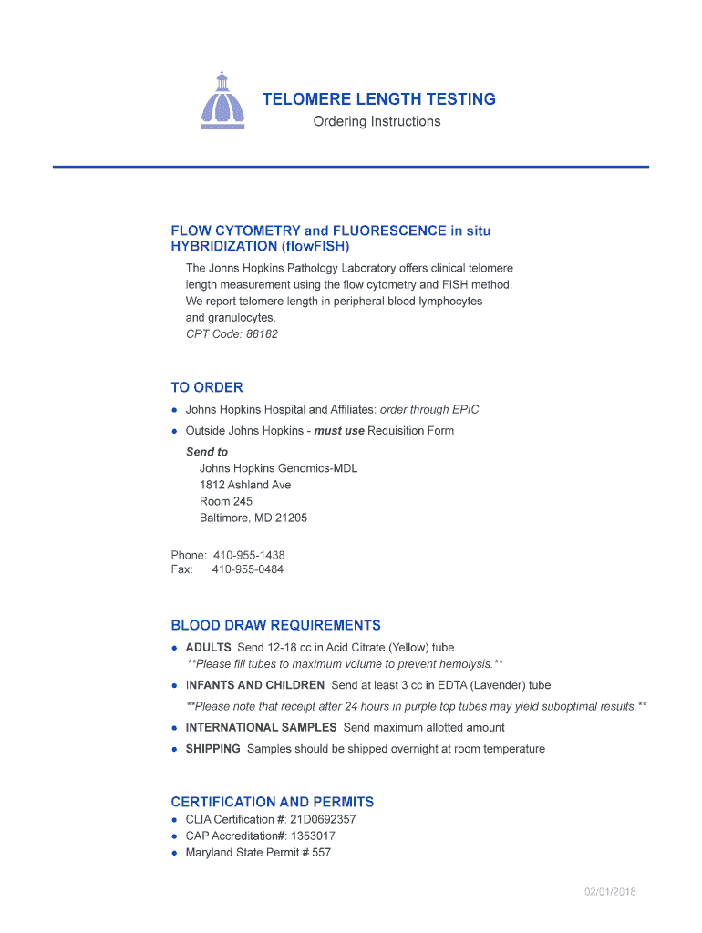 Fillable Online pathology jhu FLOW CYTOMETRY and FLUORESCENCE in situ Fax Email Print - pdfFiller
