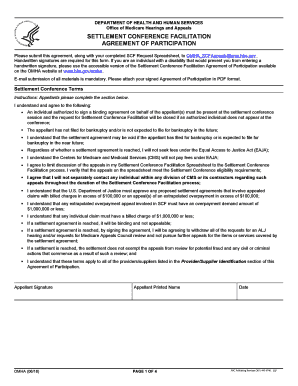 Fillable Online FORM OMHA Settlement Conference Facilitation ...