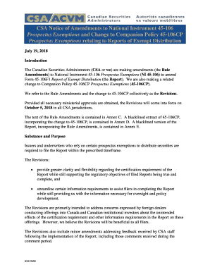 Fillable Online CSA Notice of Amendments to National Instrument 45-106 ... Fax Email Print ...