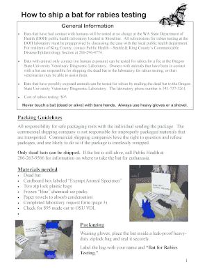 Fillable Online How to ship a bat for rabies testing - kingcounty.gov ...