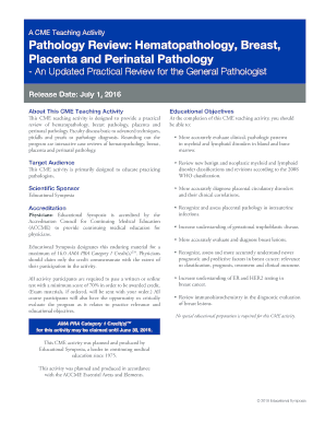 Fillable Online Hematopathology, Breast, Placenta and Perinatal ...