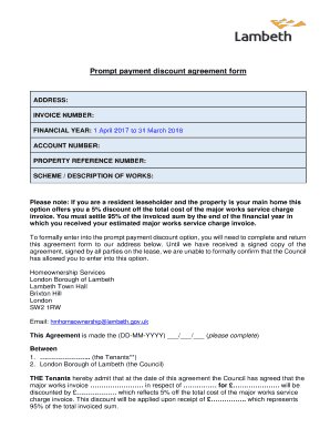 Fillable Online Prompt payment discount agreement form Fax Email Print ...