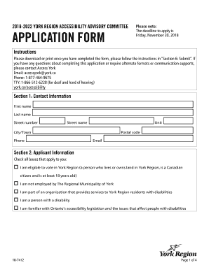 Fillable Online 2018-2022 York Region Accessibility Advisory Committee ...