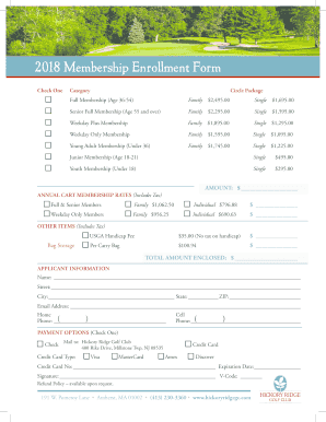 Fillable Online 2018 Membership Enrollment Form - Fax Email Print ...