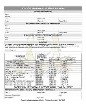 Fillable Online SPOUSE INFORMATION IF JOINT MEMBERSHIP Fax Email Print ...