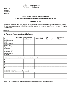 Fillable Online Local Church Annual Financial Audit Fax Email Print ...