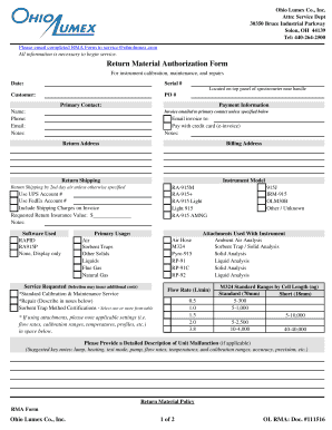 Fillable Online Return Material Authorization Form - Constant Contact ...