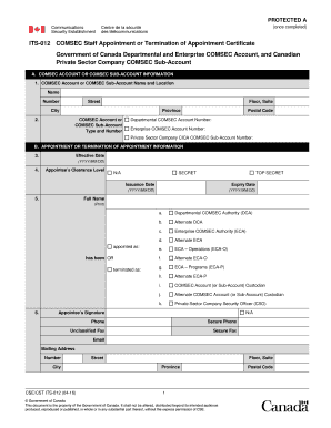 Fillable Online ITS-012 COMSEC Staff Appointment or Termination of ...