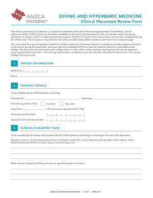 Fillable Online Clinical Placement Review Form Fax Email Print - pdfFiller