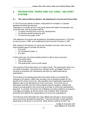 Fillable Online 5. recreation, parks an recreation, parks and cultural ...
