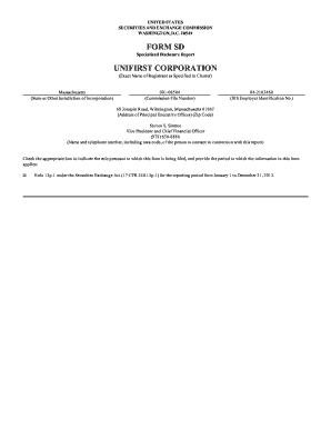 Fillable Online FORM SD UNIFIRST CORPORATION Fax Email Print - pdfFiller